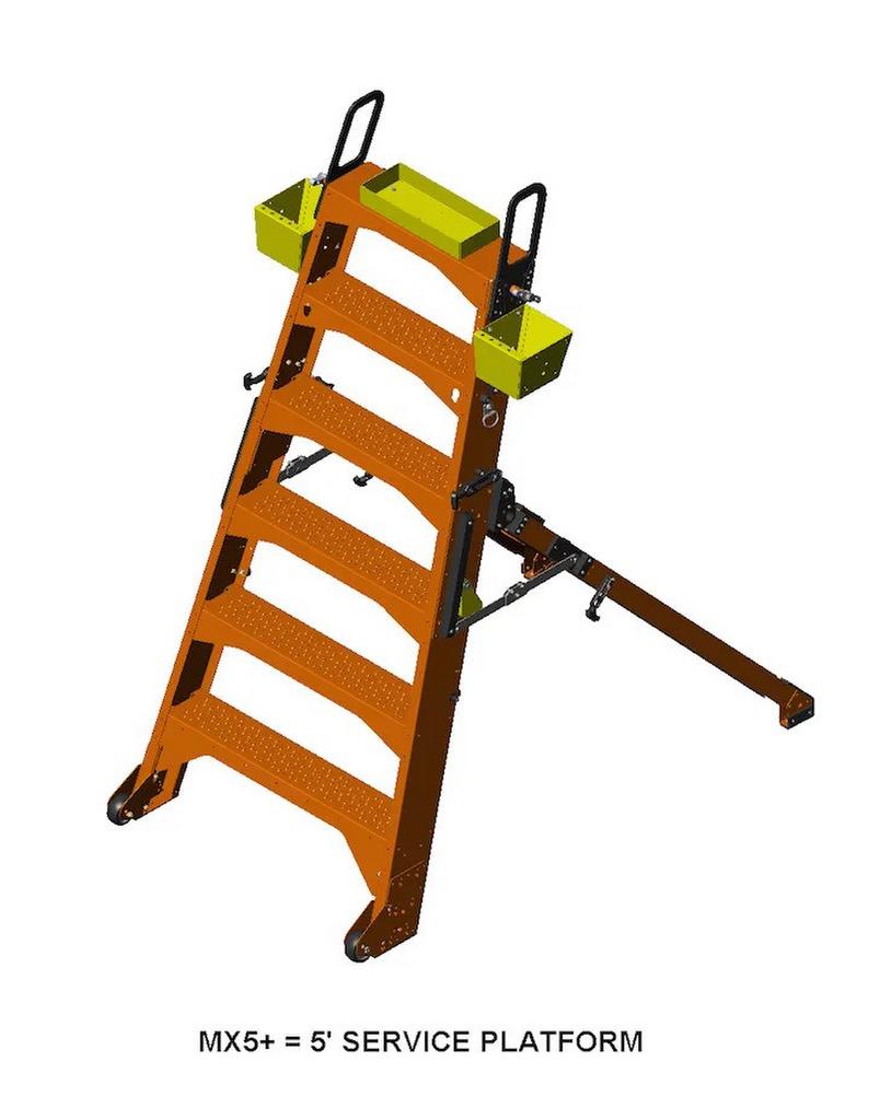 HeliLadder MX5+ with Tool Tray Set, Short Handrail Kit, & Field ...