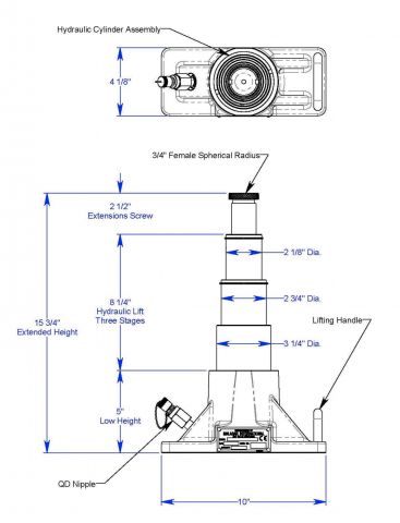 Shop Malabar 8966 – 20-Ton Fly-Away Axle Jack, 5" to 15.75" | Pilot John
