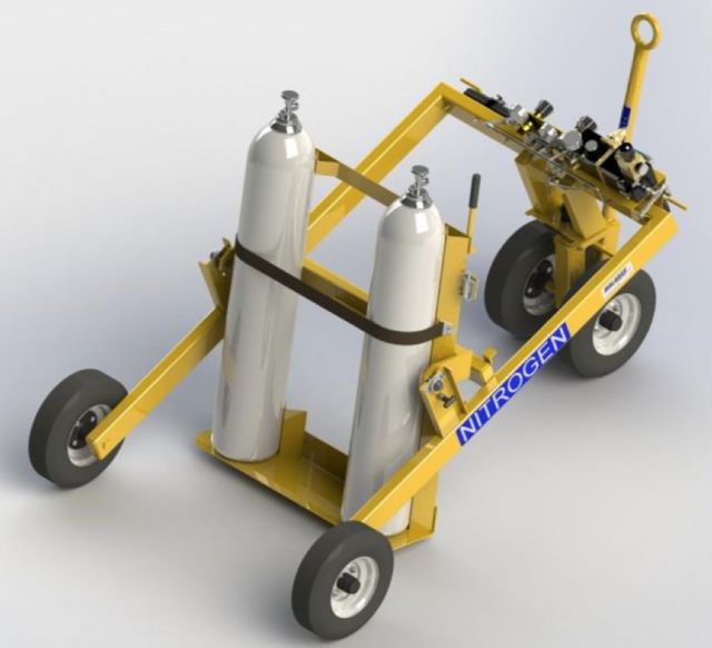 Malabar 8957-N2 – Towable 2-Bottle Aircraft Nitrogen Cart | Pilot John
