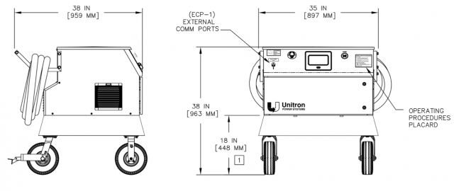 Unitron UDC-620M – 28V DC Aircraft Rectifier (GPU) - 600A Continuous, 2 ...
