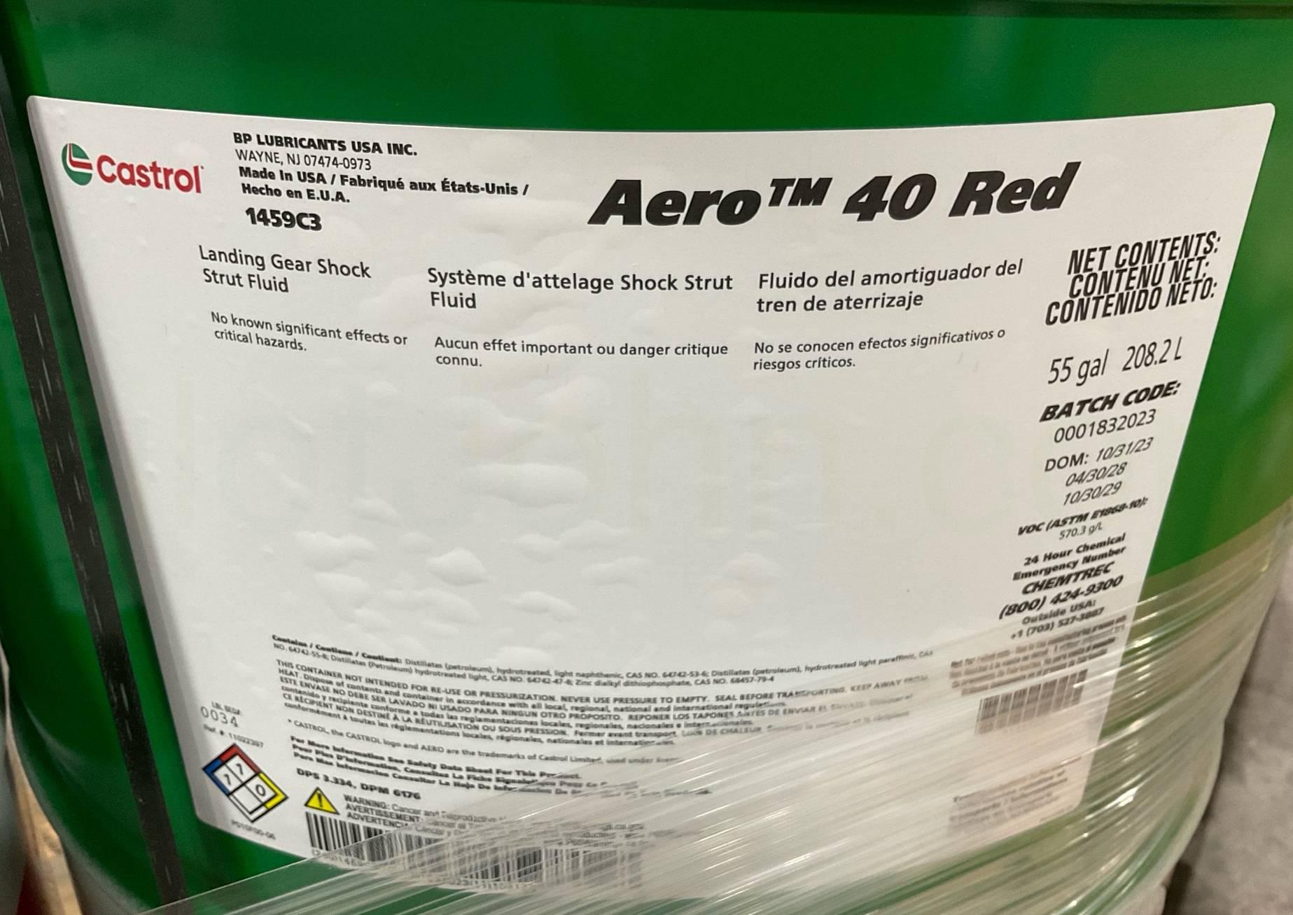 Shop Castrol Aero-40 5606 Hydraulic Fluid – 55 Gallon Drum | Pilot John ...