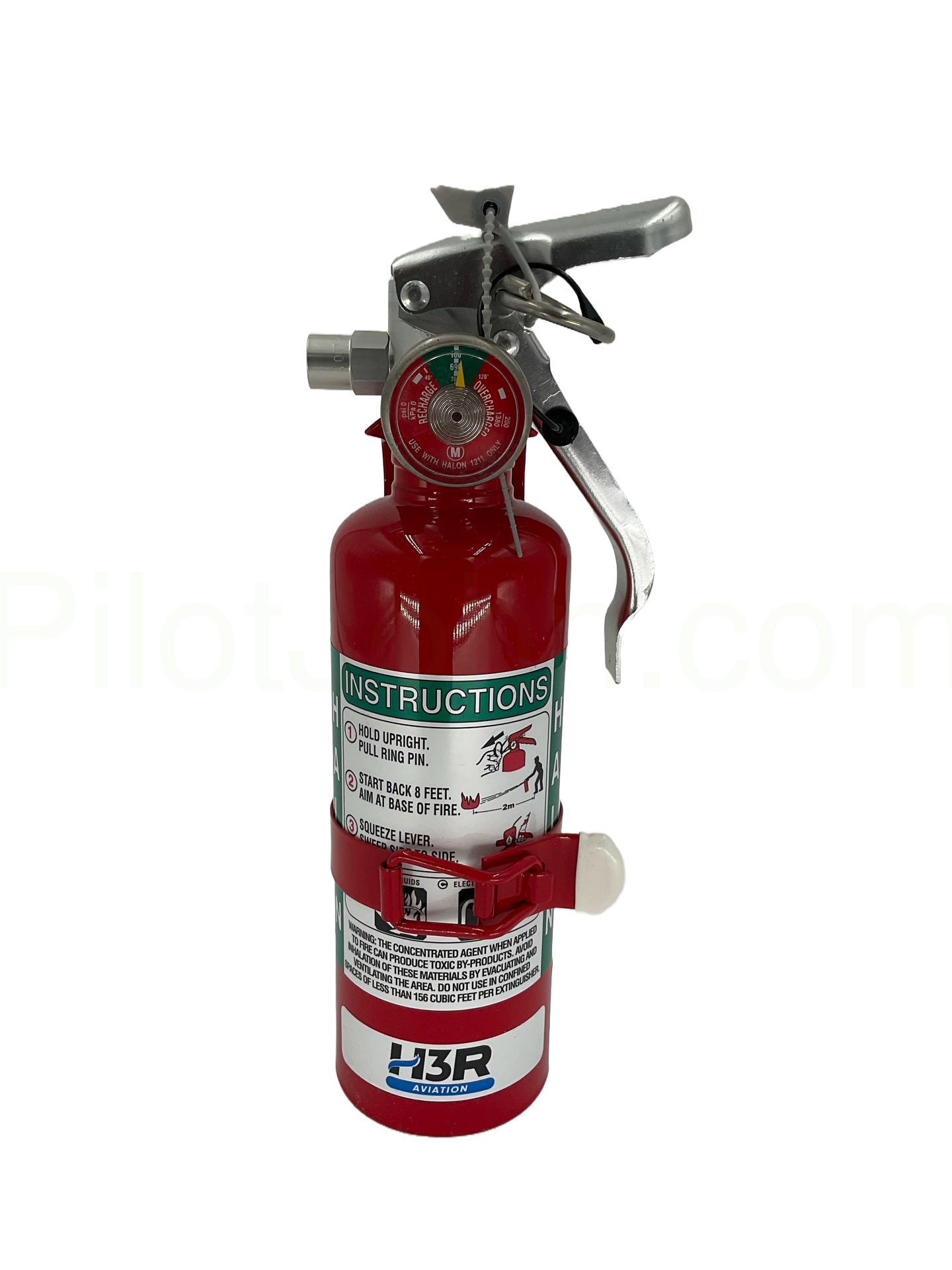 Shop H3R Aviation Model A344T 1.3 lb. Halon Fire Extinguisher with Bracket, Red | Pilot John