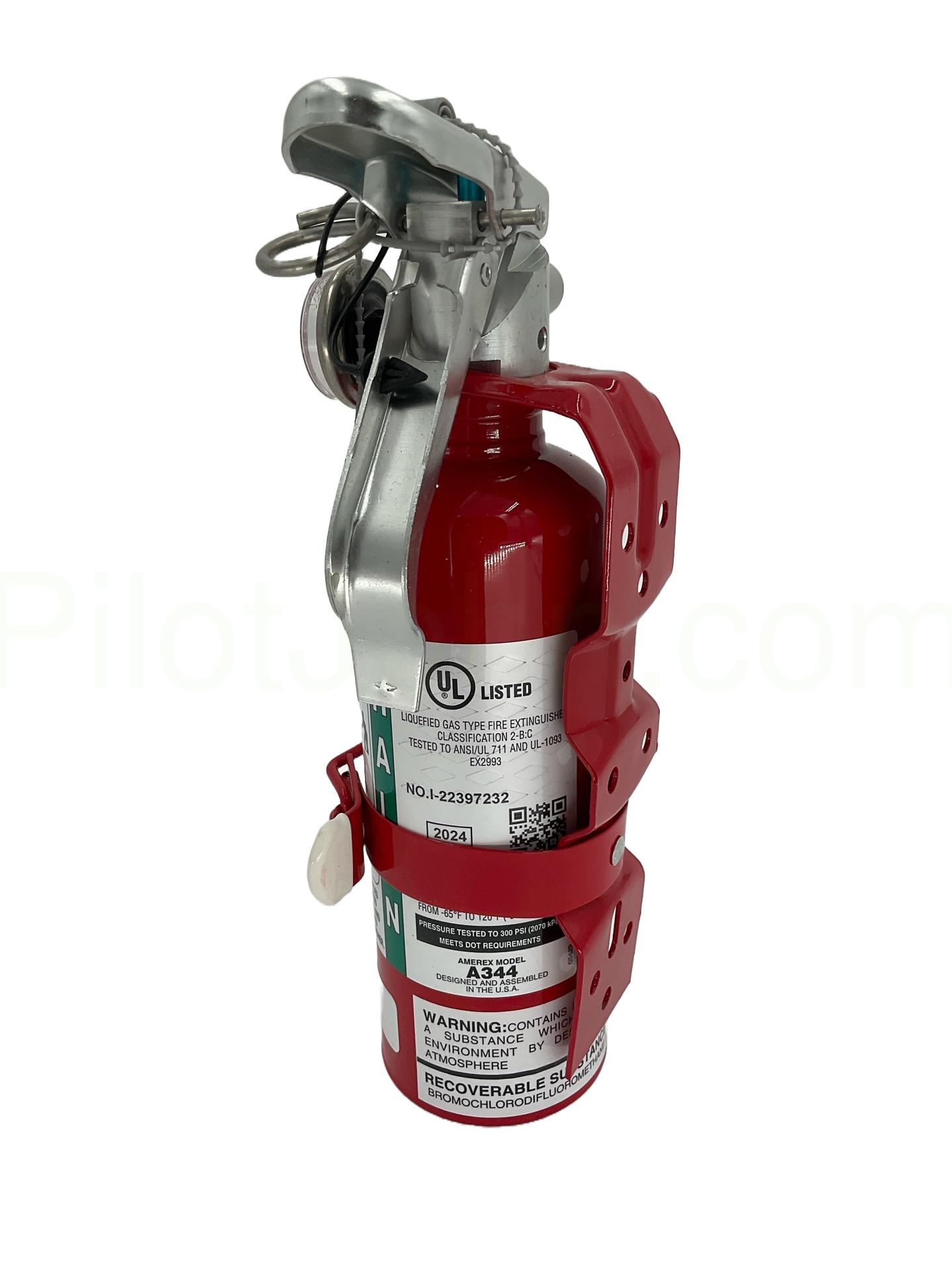 Shop H3R Aviation Model A344T 1.3 lb. Halon Fire Extinguisher with Bracket, Red | Pilot John