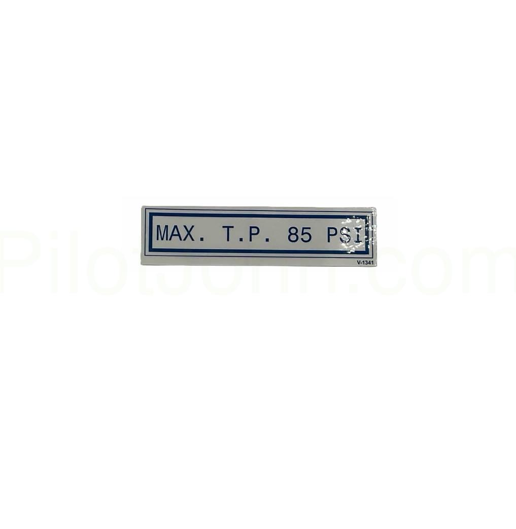 Shop Tronair V-1341 - PAO Service Cart Replacement MAX PSI Decal ...