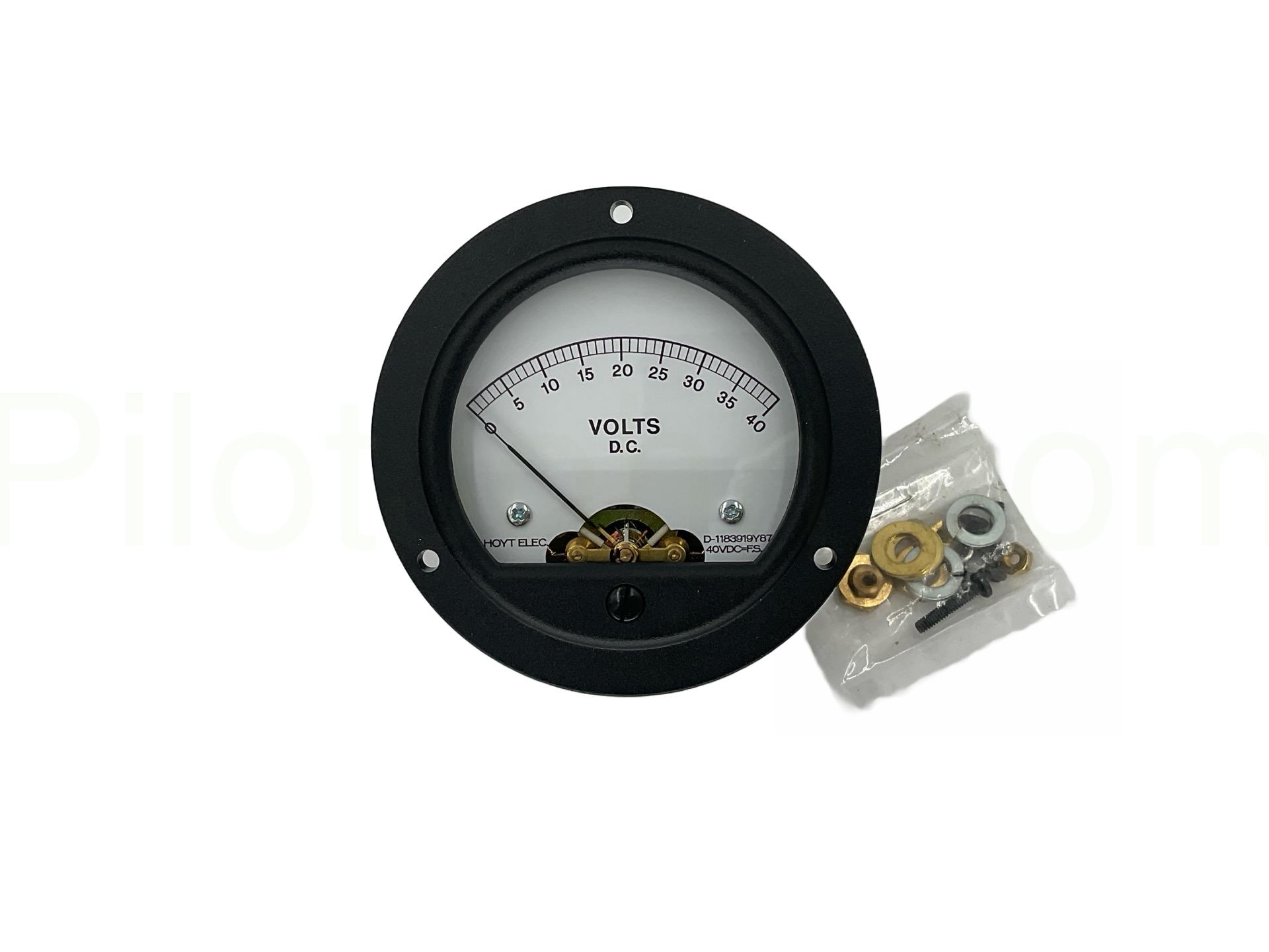 FoxCart N3102-D11839-00 – DC Voltmeter, 0 to 40V DC | Pilot John