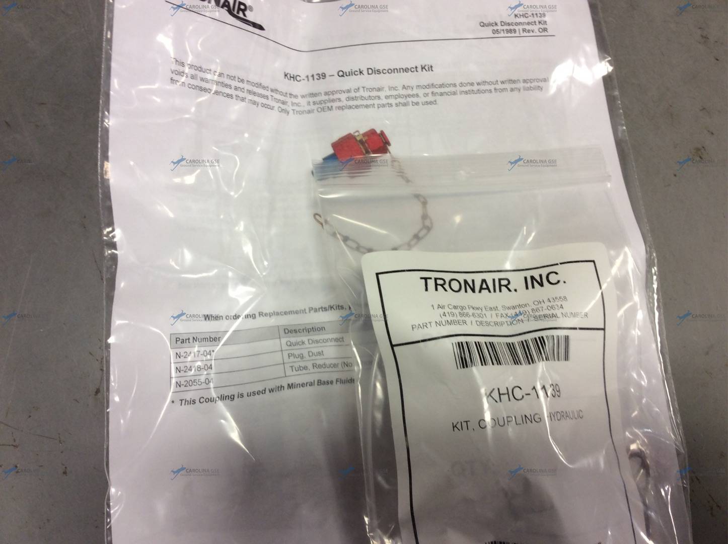 Tronair KHC-1139 – Quick-Disconnect Hydraulic Coupling Kit – Select ...